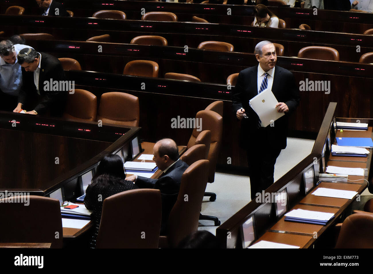Jerusalem, Israel. 15th July, 2015. Prime Minister BENJAMIN NETANYAHU ...