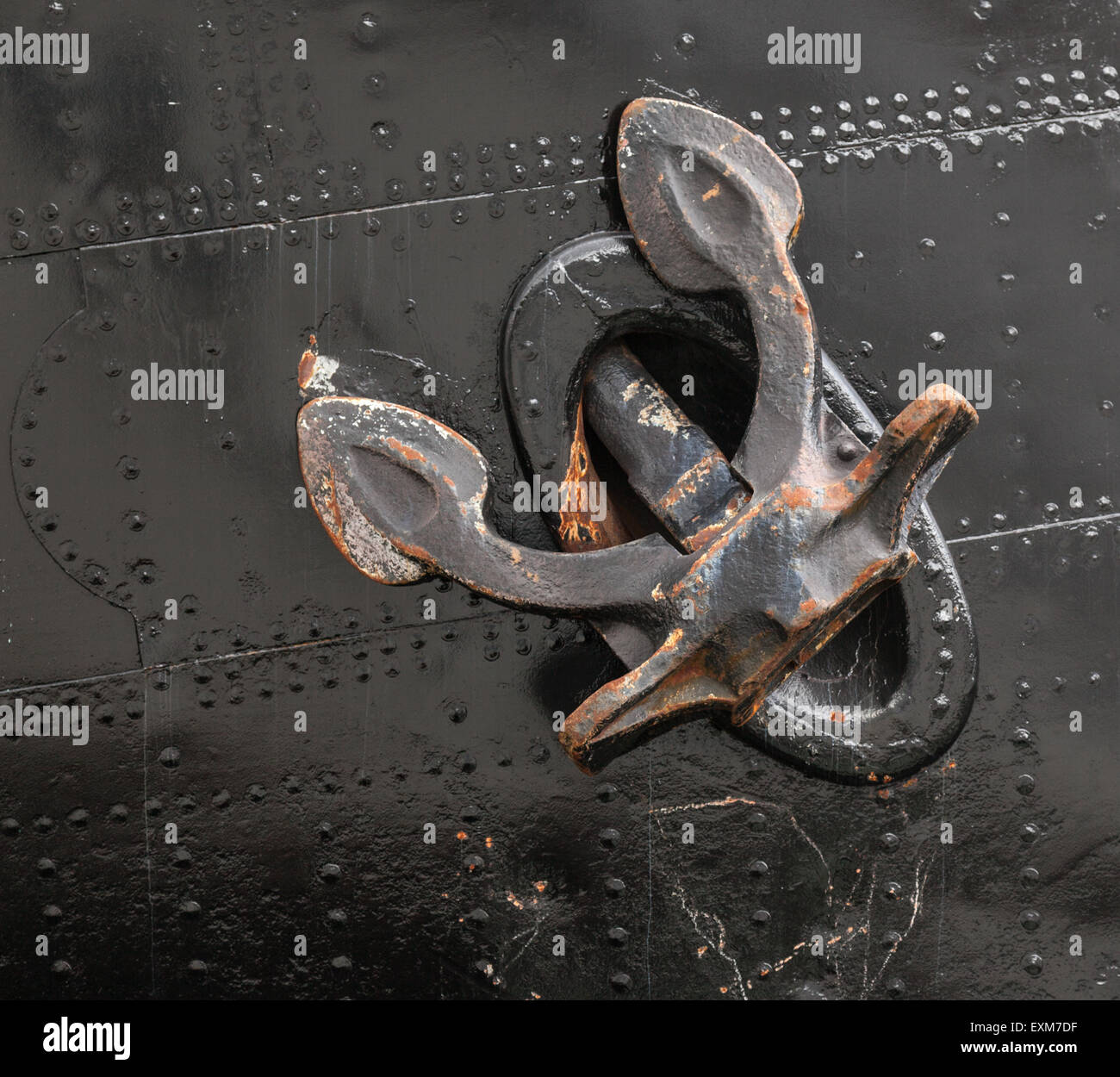 Black Anchor On White Ship High Resolution Stock Photography and Images ...