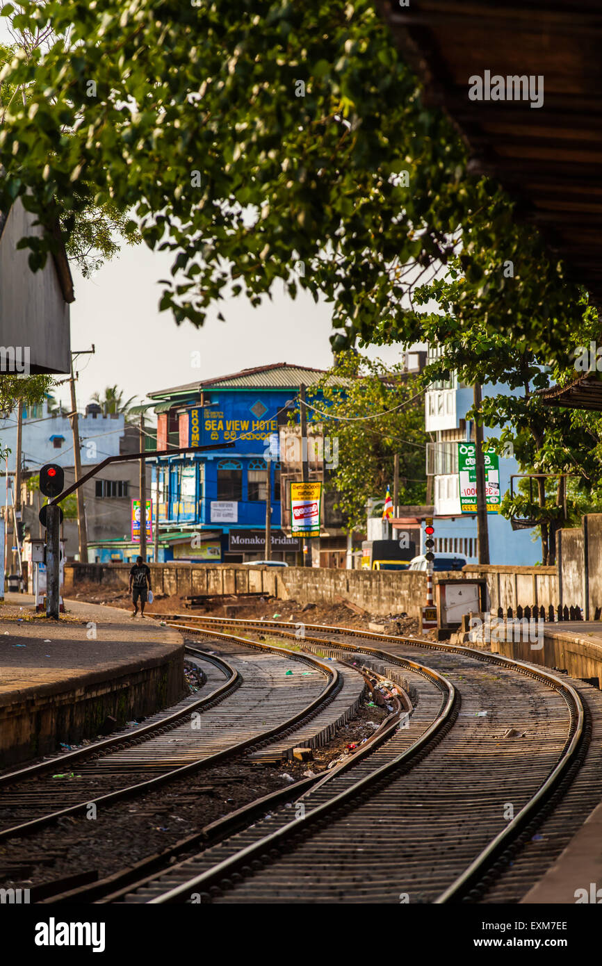 Sri Lanka seaside train Stock Photo - Alamy