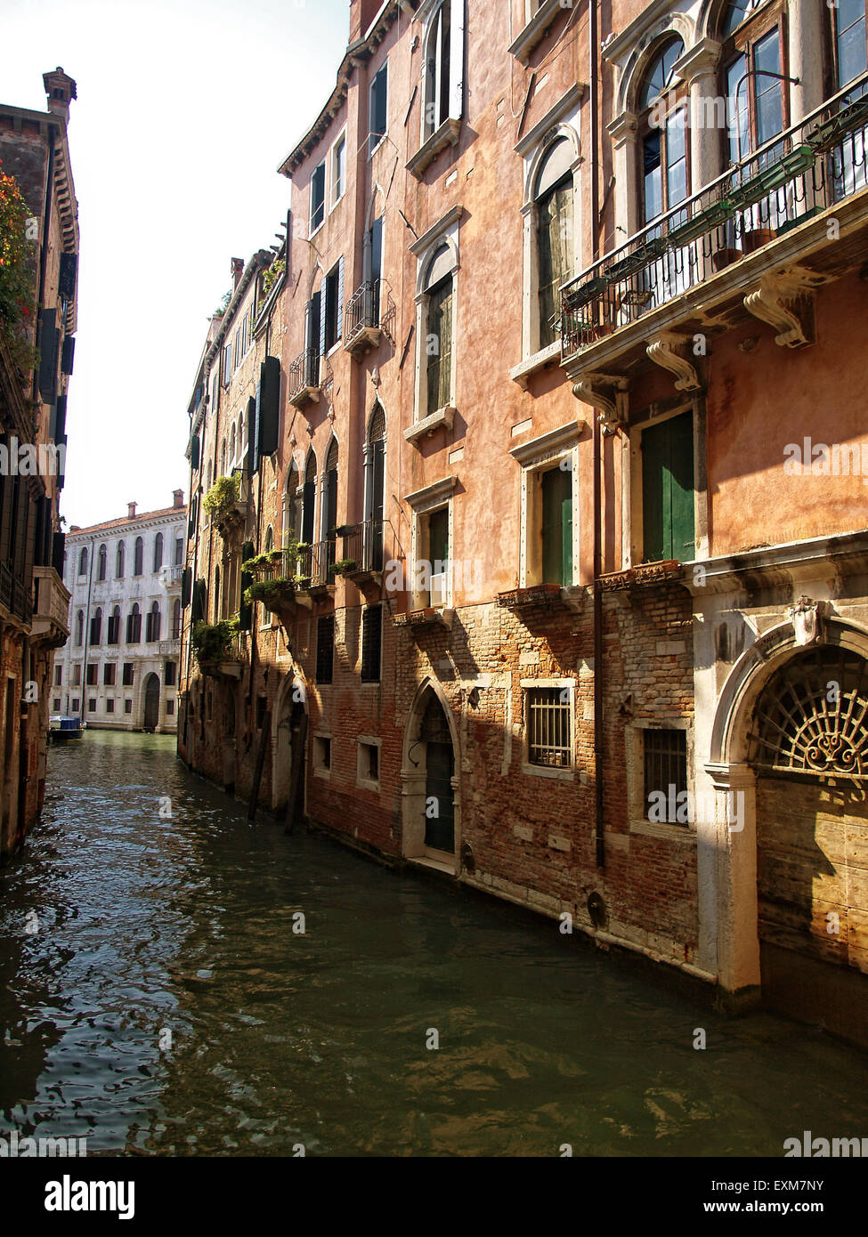 View of a canal in the city of Venice with nice houses. Venice. Italy ...