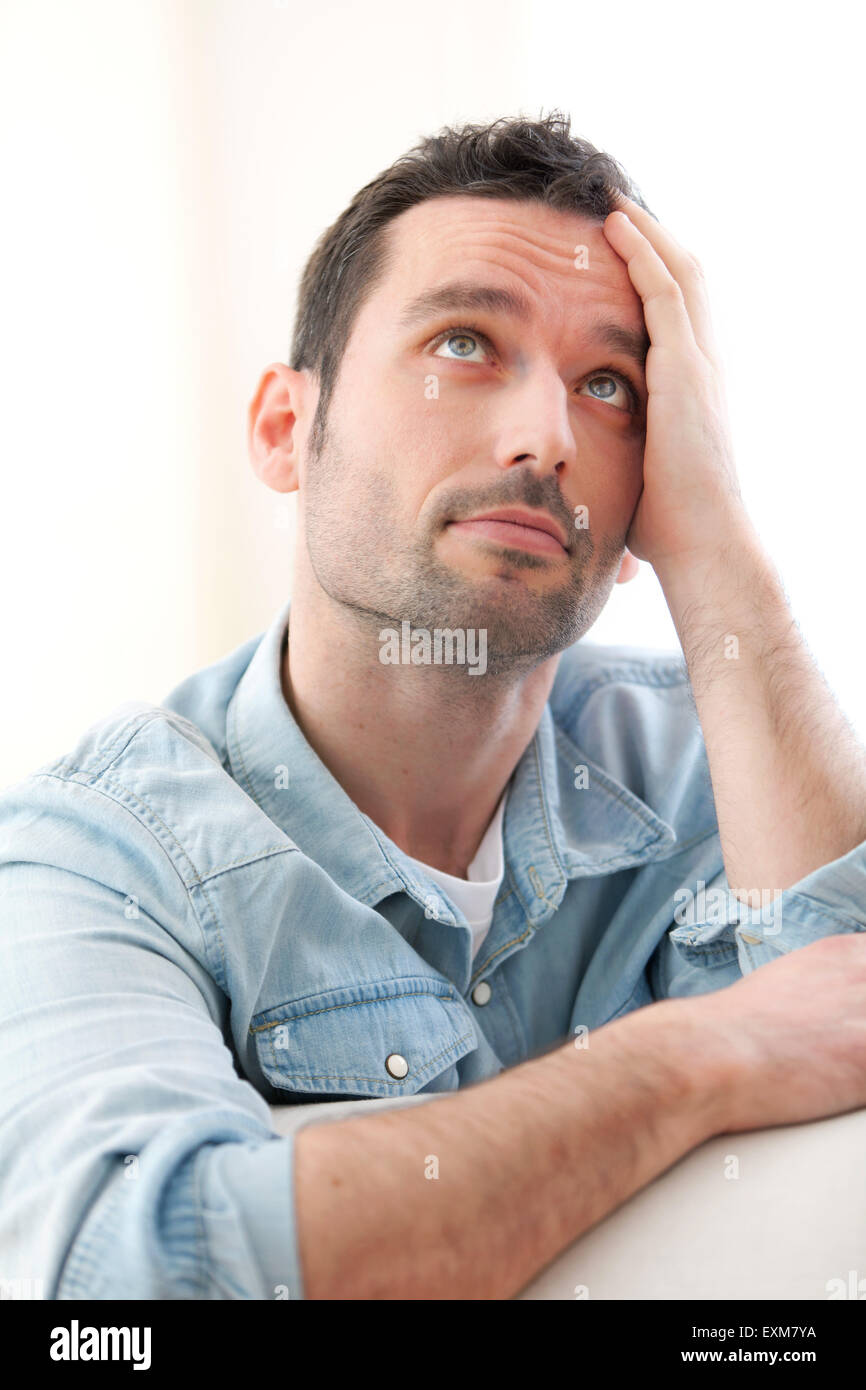 View of a young relaxed man Stock Photo - Alamy
