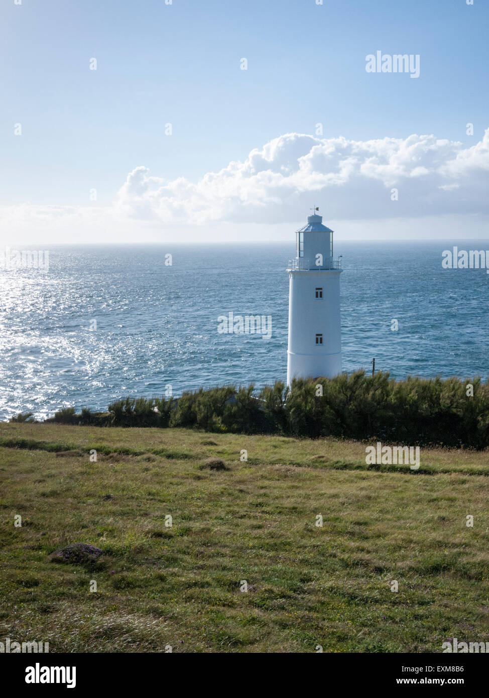 Trevose Head lighthouse on the north Cornwall coast in summer sun Stock ...