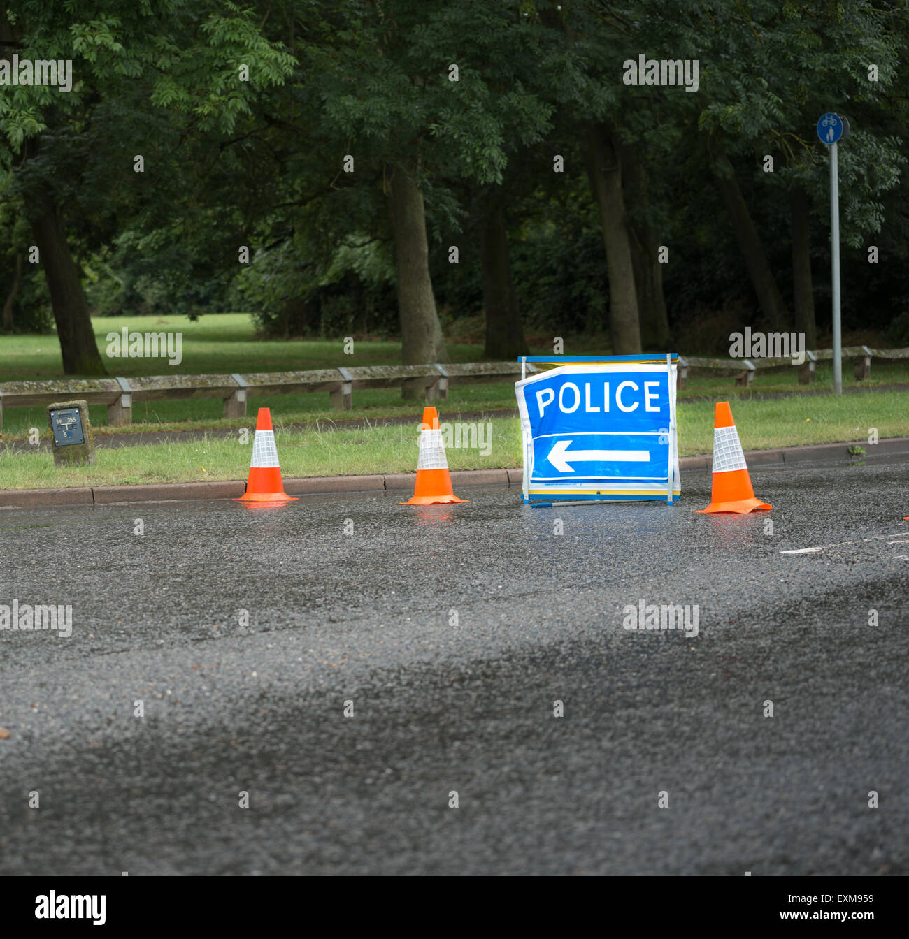 Police diversion, Gainsborough rd, Corby, England Stock Photo - Alamy