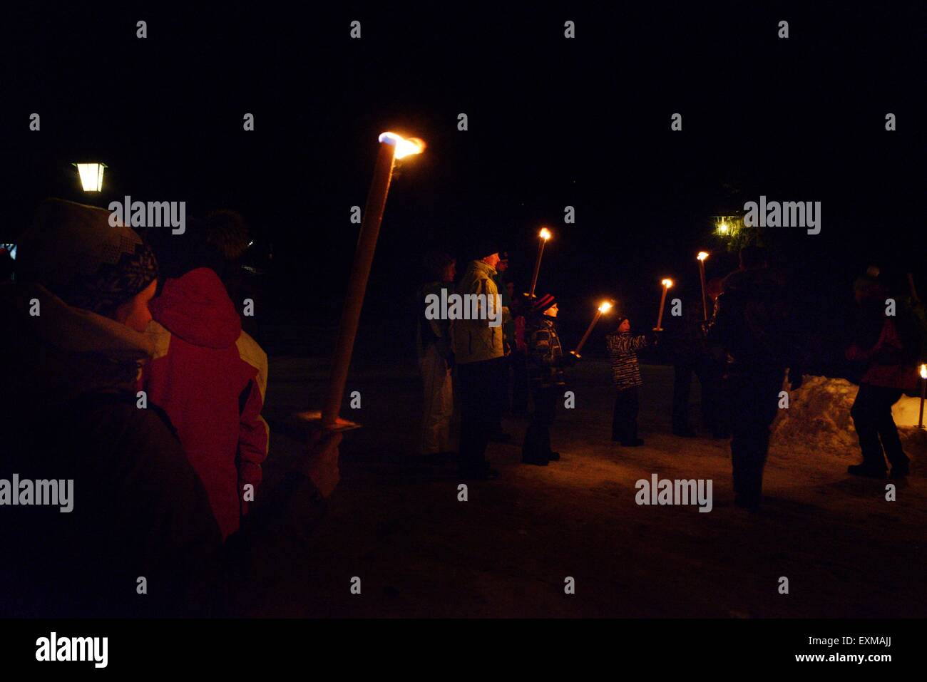 Torches walk snow hi-res stock photography and images - Alamy