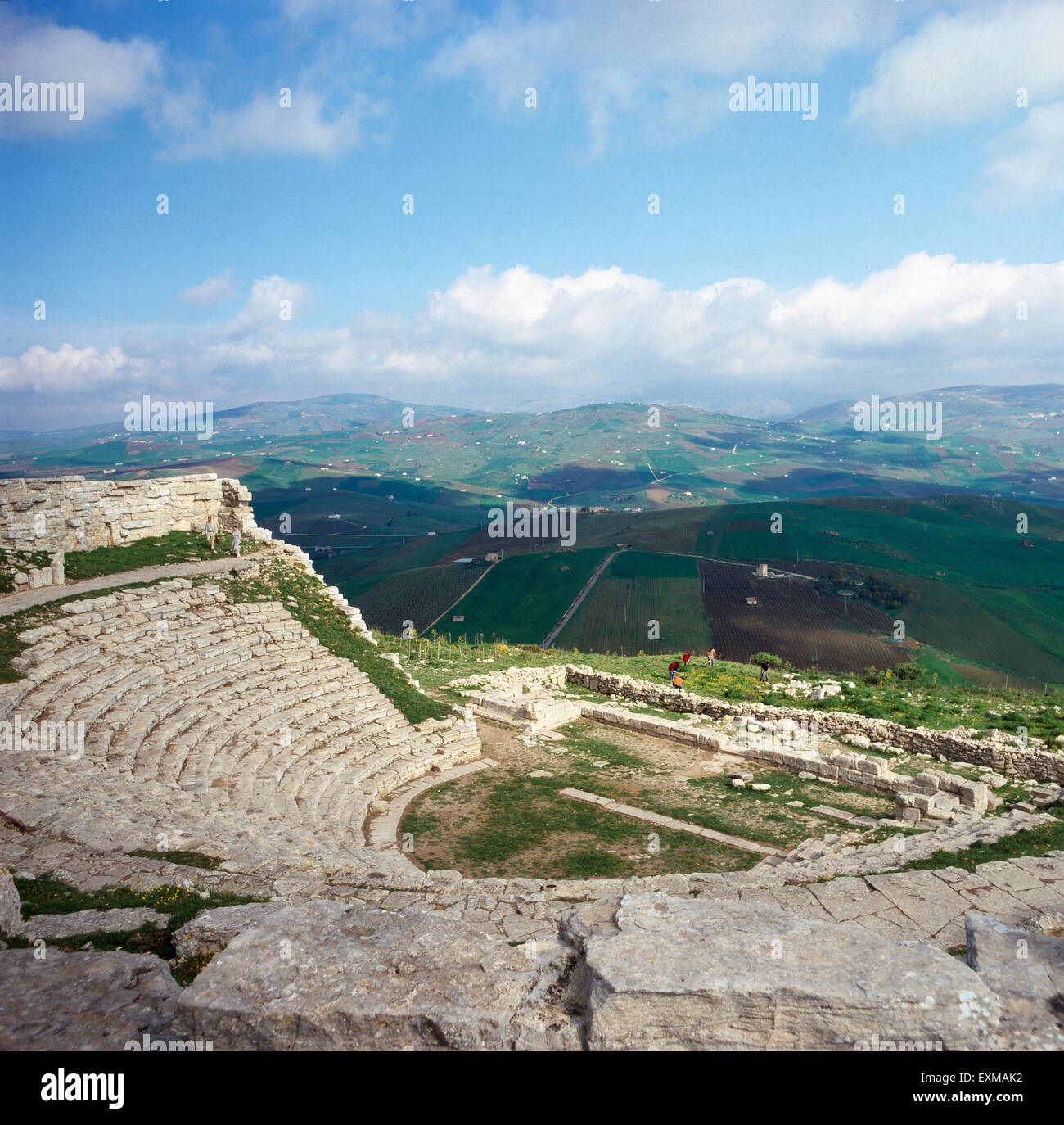 Das antike Theater von Segesta auf Sizilien, Italien 1970er Jahre. The ...