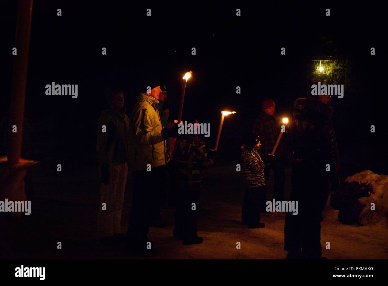 Torches walk snow hi-res stock photography and images - Alamy