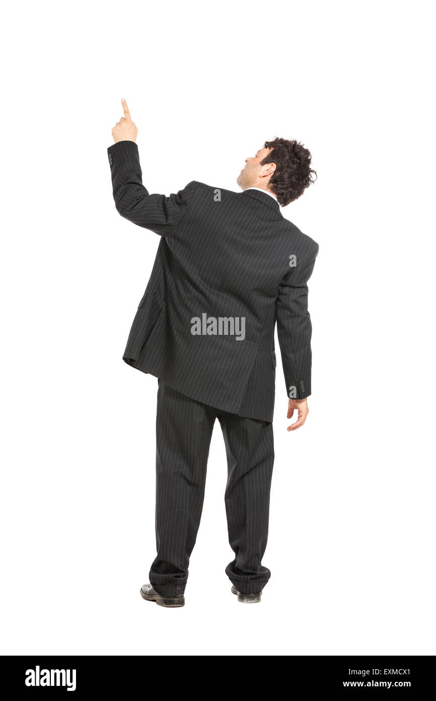 man portrait, isolated over white background, rear view Stock Photo - Alamy