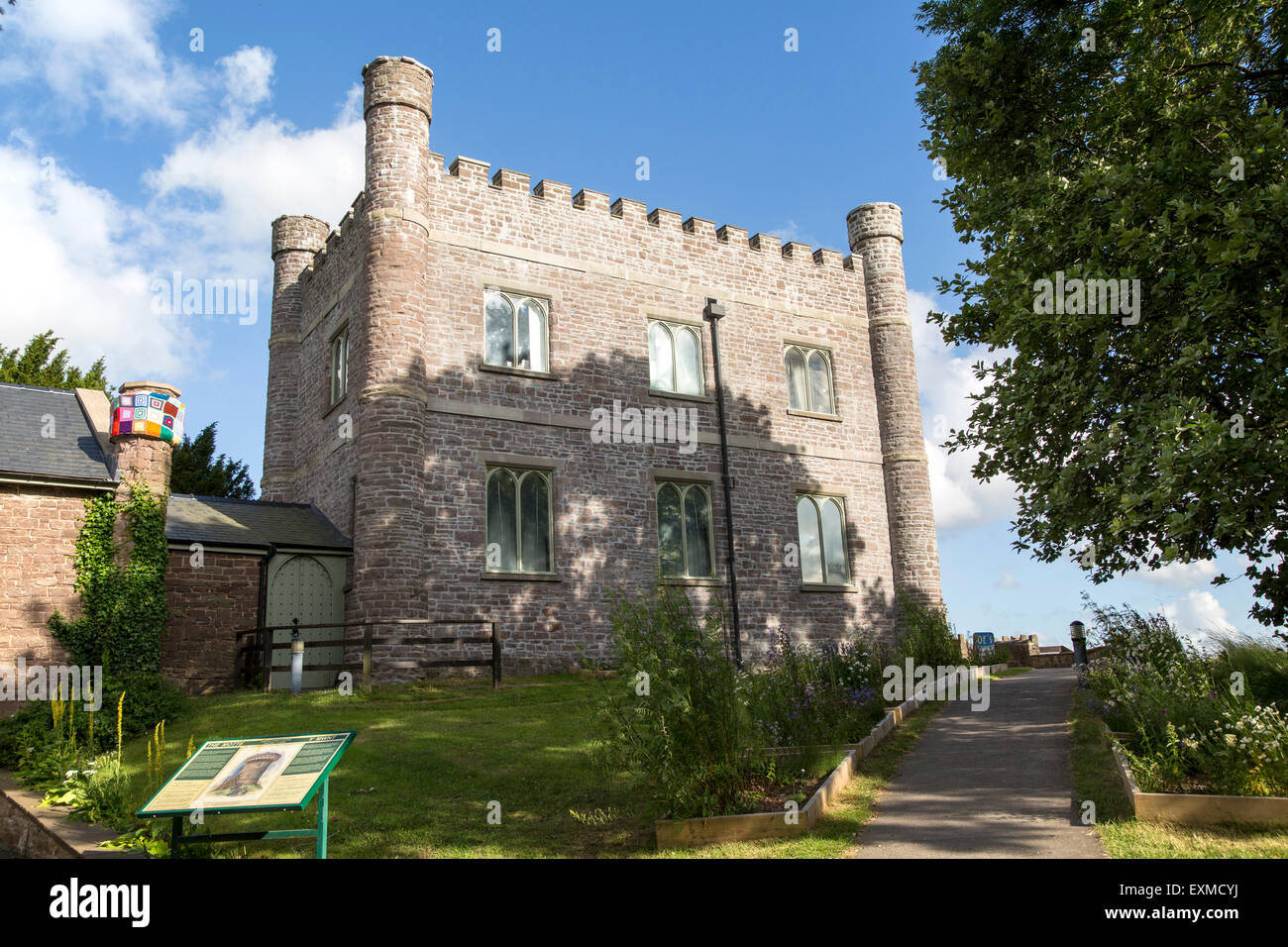 Town museum building at Abergavenny castle, Monmouthshire, South Wales ...