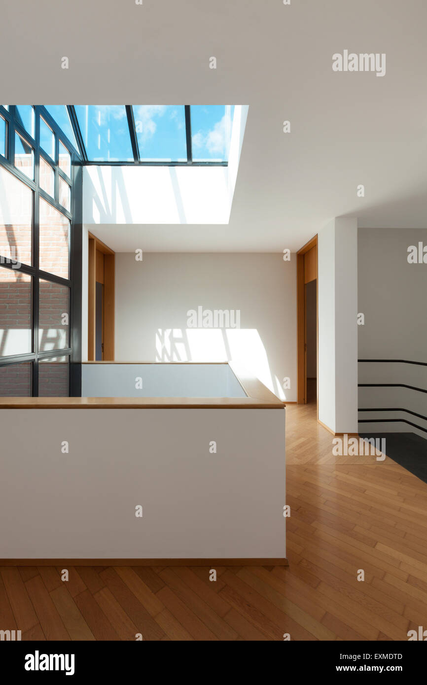 Architecture, Interiors of empty apartment, passage with skylight Stock ...