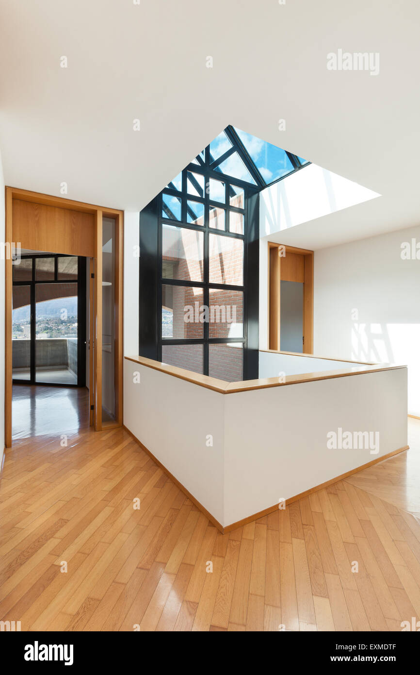 Architecture, Interiors of empty apartment, room with skylight Stock ...