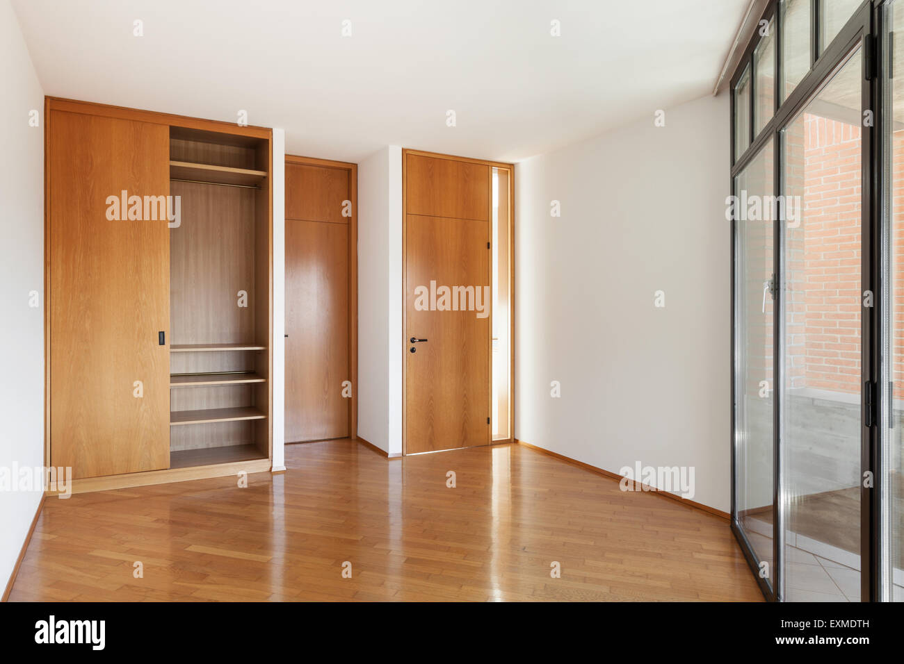 Architecture, Interiors of empty apartment, room with wardrobe Stock ...