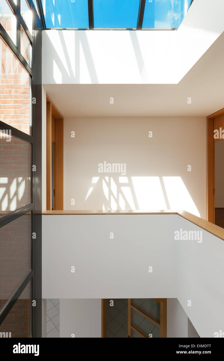 Architecture, Interiors of empty apartment, passage with skylight Stock ...