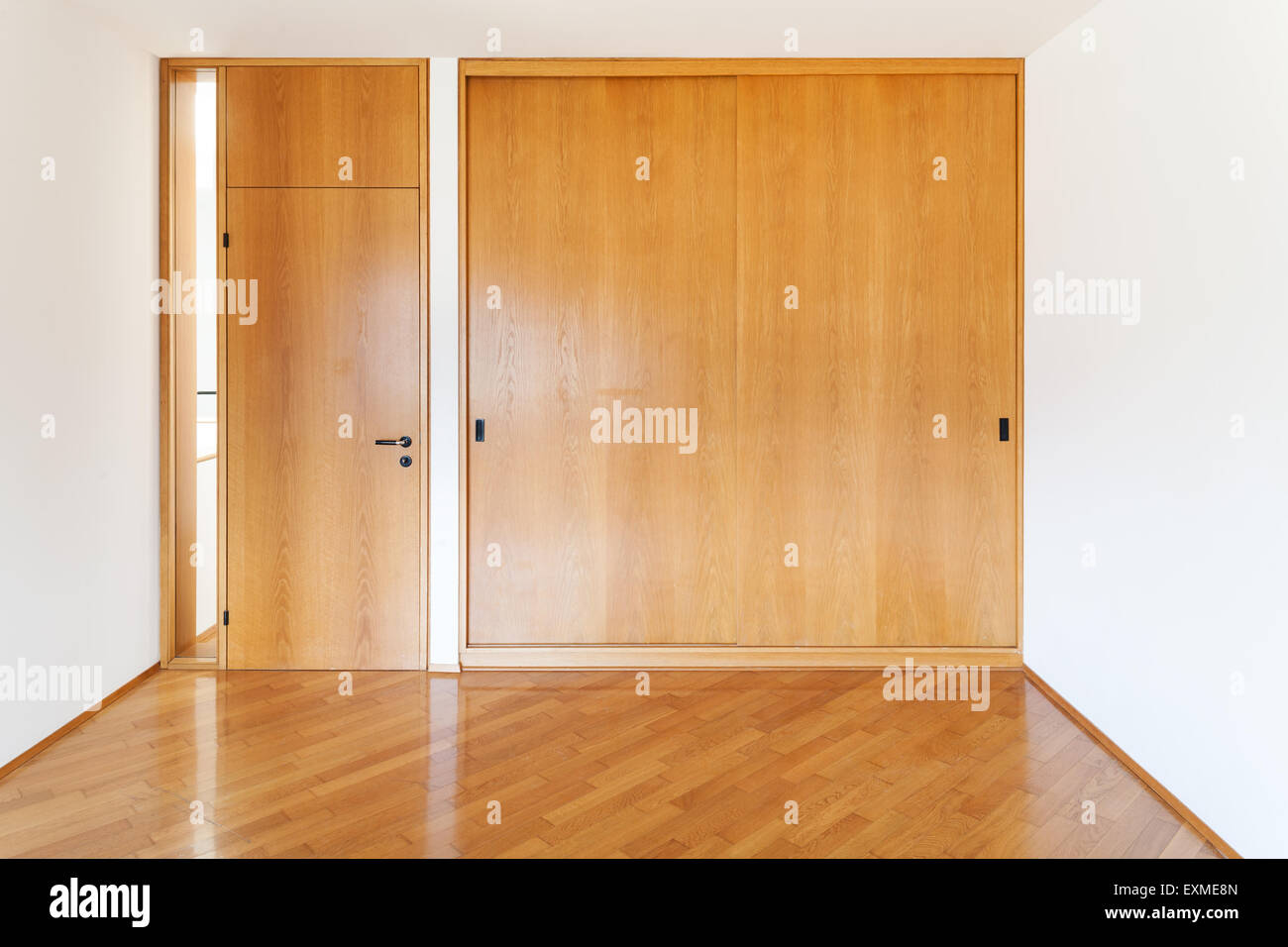 Architecture, Interiors of empty apartment, room with wardrobes Stock ...
