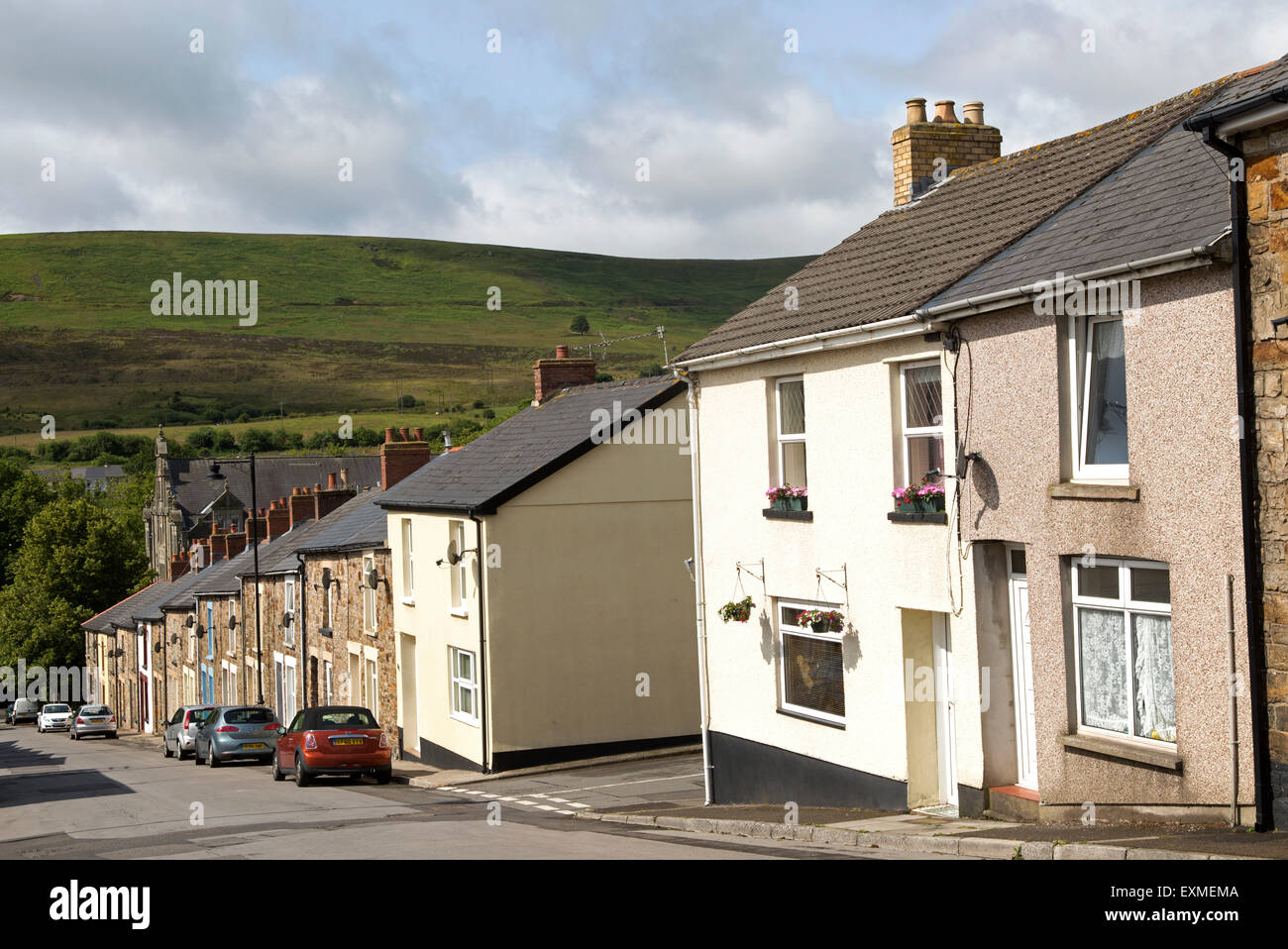 Terraced housing in Blaenavon World Heritage town, Torfaen ...