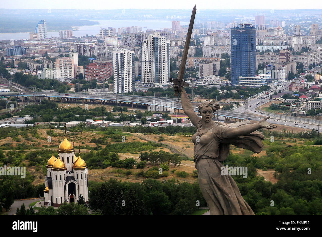 Volgograd, Russia. 15th July, 2015. A view of the Motherland Calls ...