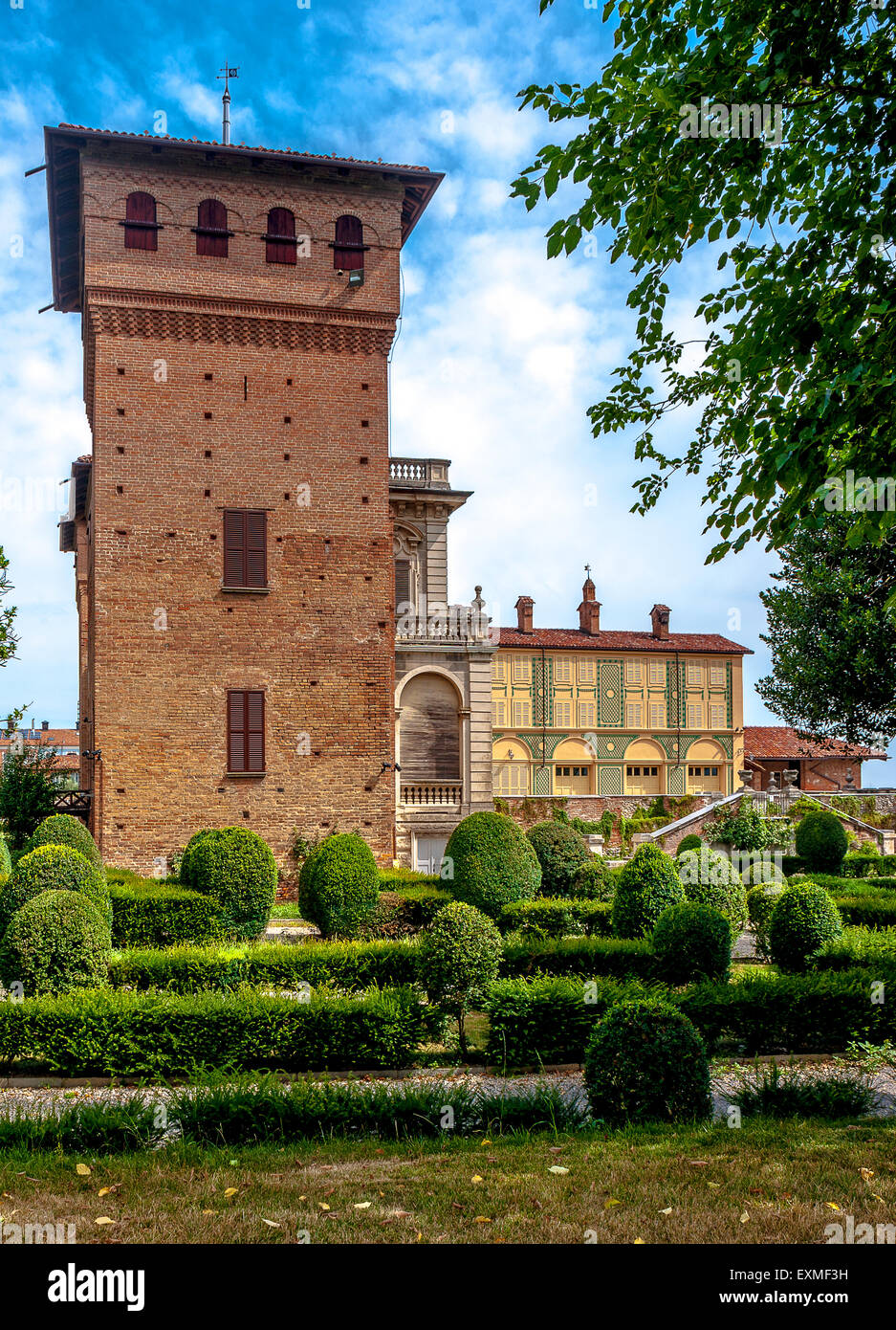 Italy Piedmont Roero World Heritage Cherasco The castle Stock Photo - Alamy