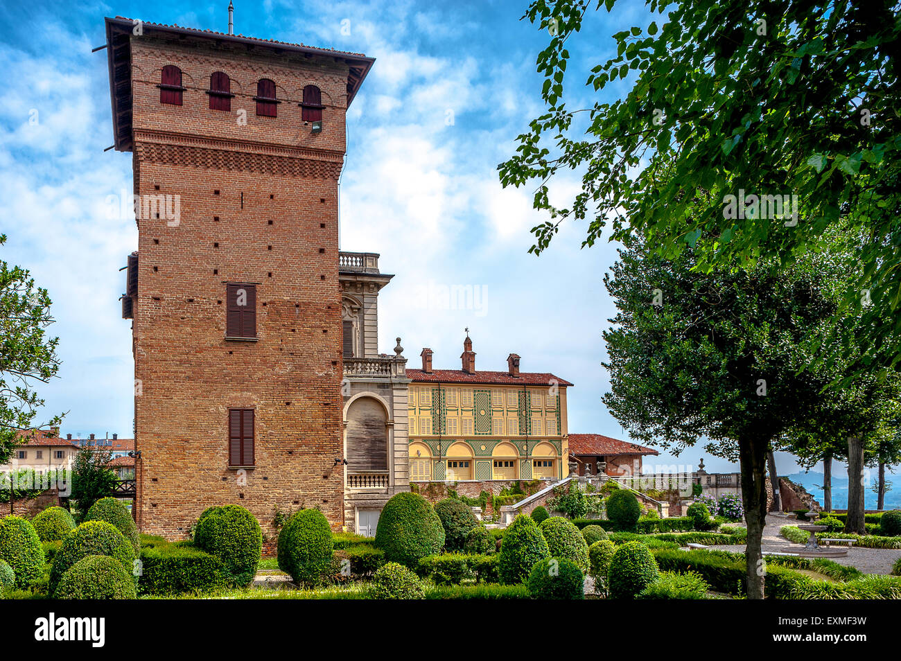 Italy Piedmont Roero World Heritage Cherasco The castle Stock Photo - Alamy