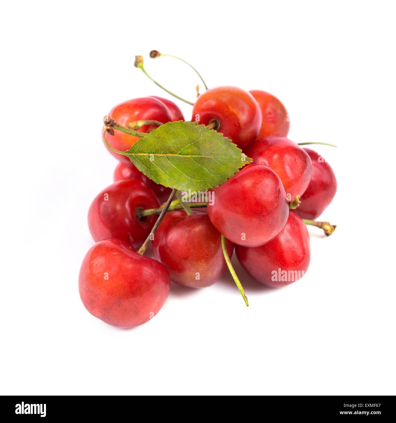 red cherries fruits isolated on white background Stock Photo - Alamy