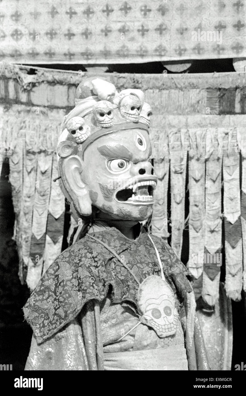 A mask man on Hemis festival at Hemis Gompa Ladakh ; Jammu and Kashmir ...