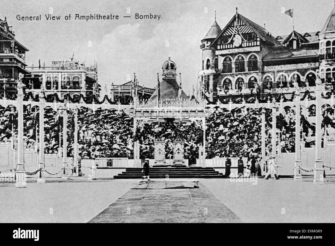 Old picture vintage 1900s ; Amphitheatre ; Bombay now Mumbai ...