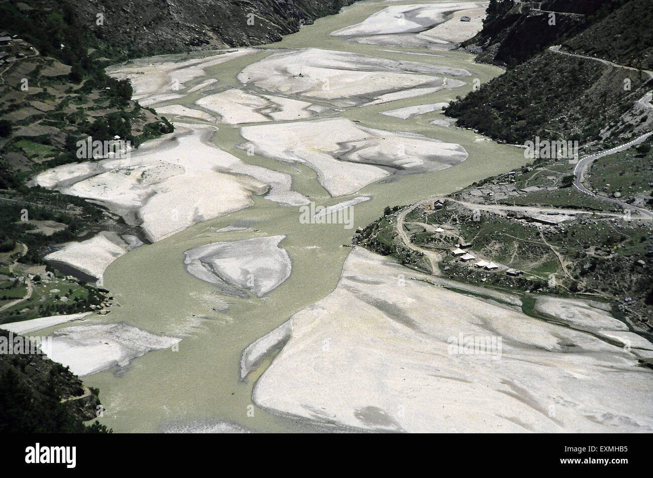Aerial river ; Gangotri ; Uttarkashi ; Uttaranchal ; Uttarakhand ...