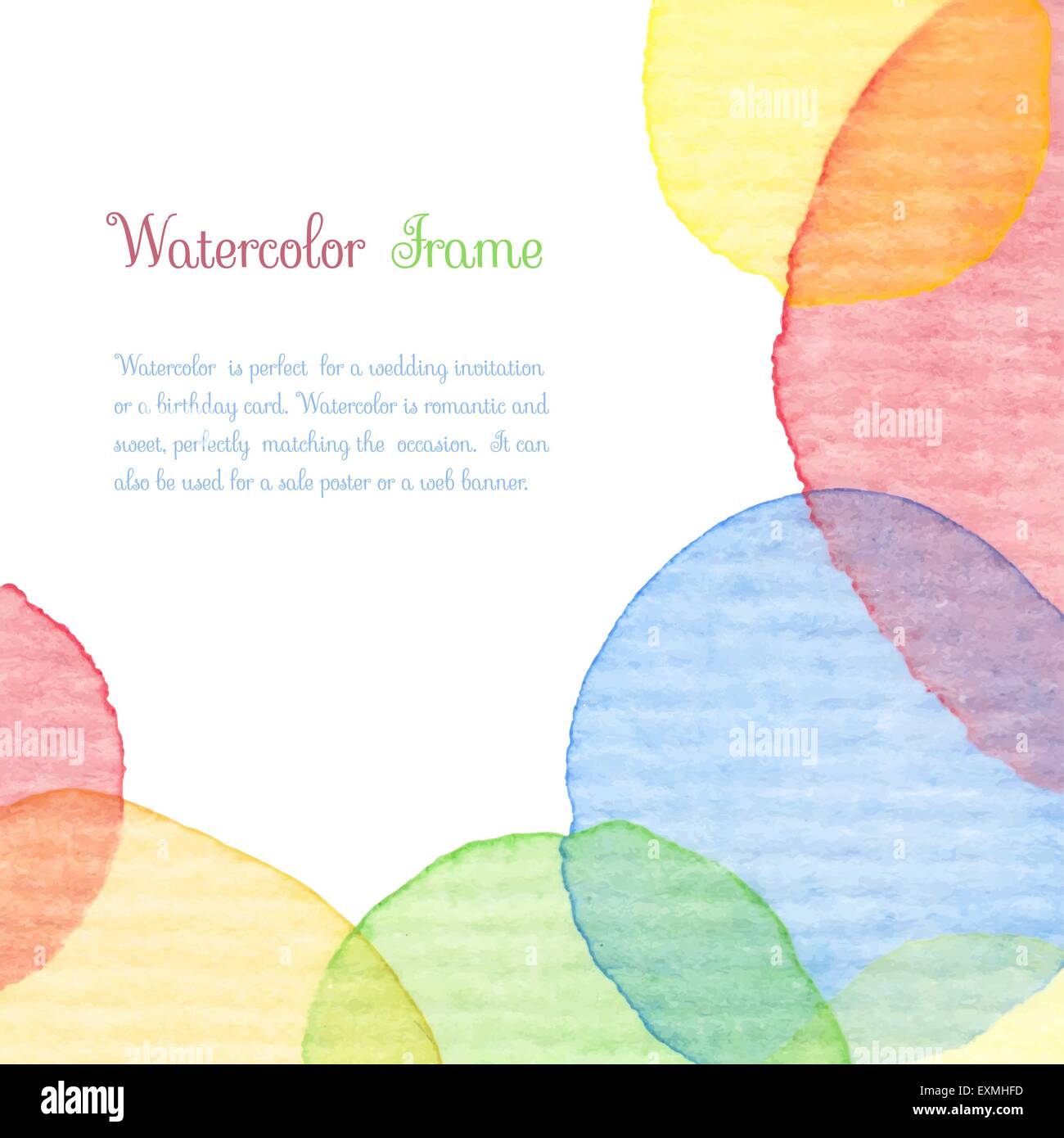 Red watercolor square frame border Stock Vector Images - Alamy