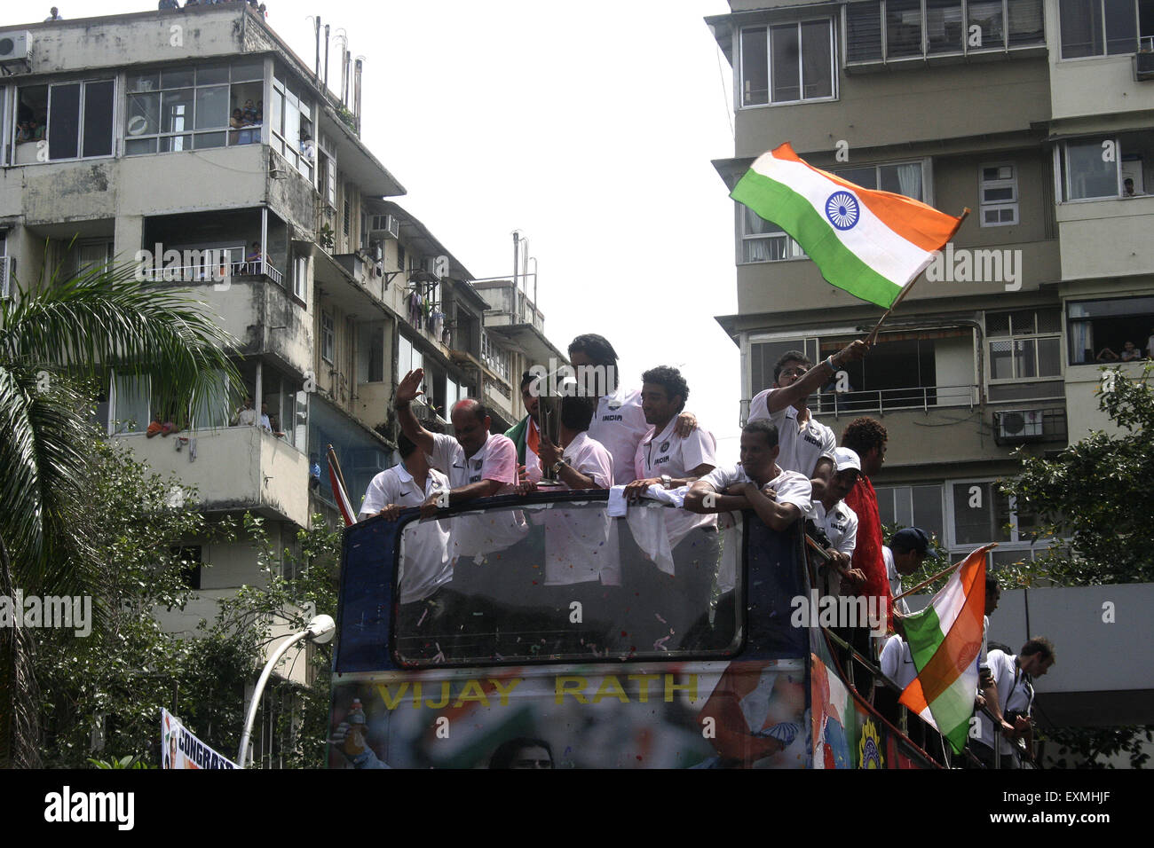 Team india victory parade hi-res stock photography and images - Alamy