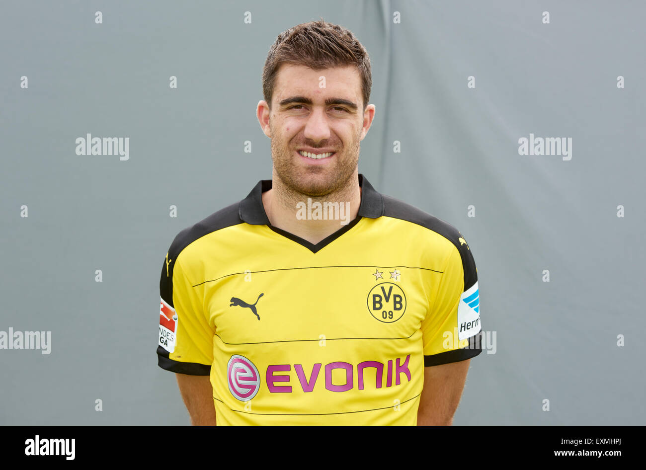 Dortmund, Germany. 15th July, 2015. Sokratis Papastathopoulos poses ...