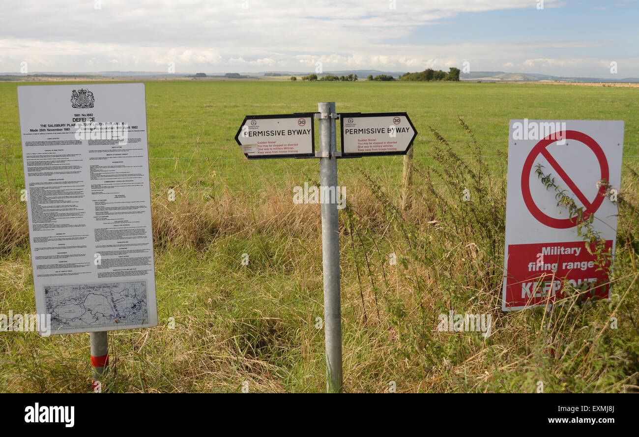 Signs in military training area of Salisbury Plain Stock Photo - Alamy