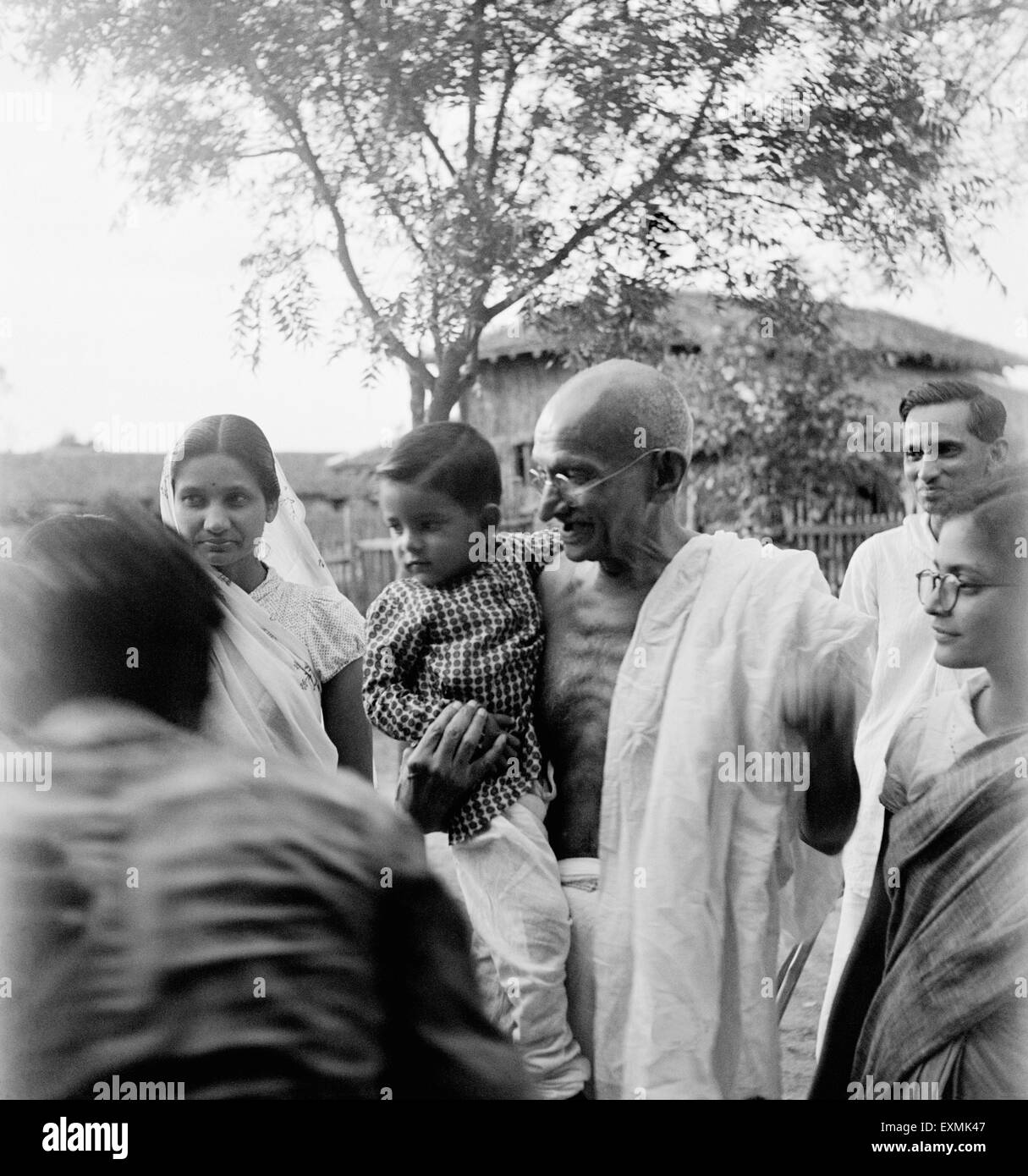 Madalsa Narayan ; her son Bharat ; Mahatma Gandhi and Abha Gandhi at ...