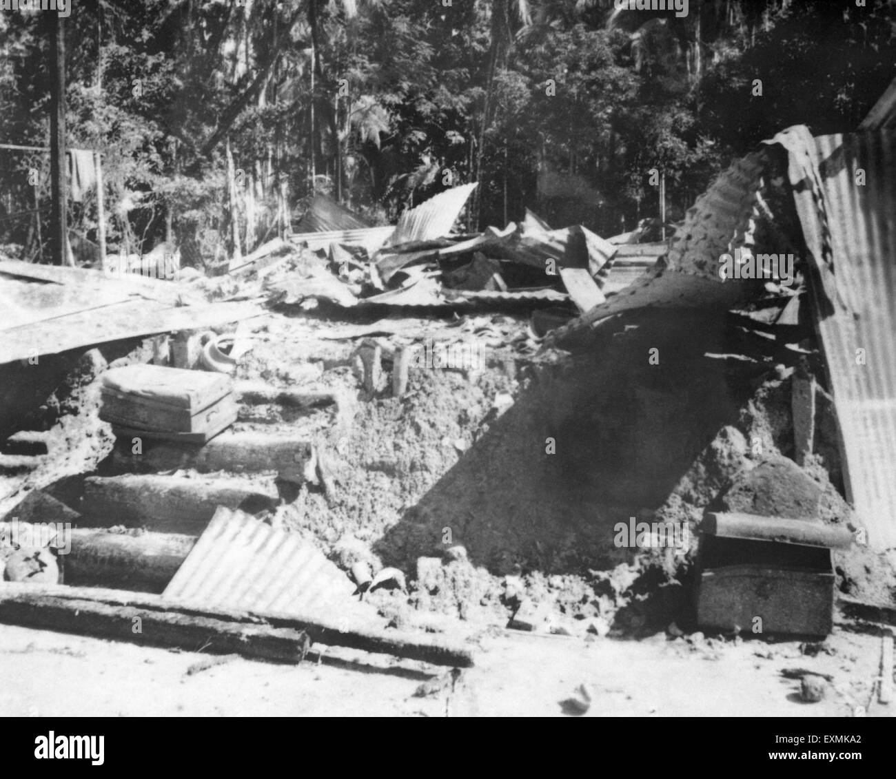 Destruction caused by riots between Hindus and Muslims in Noakhali East ...