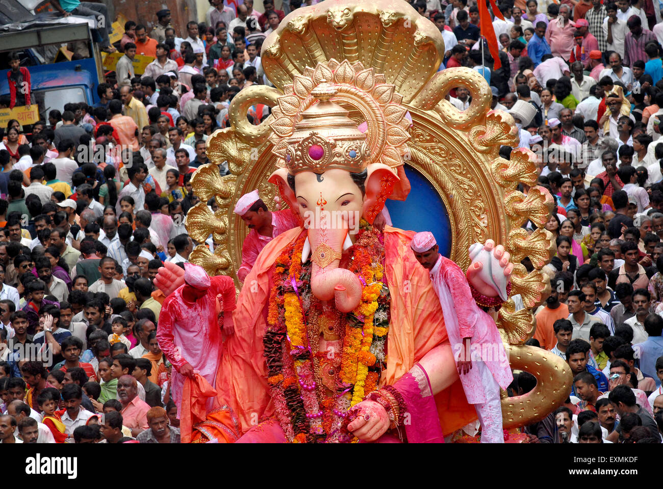 Lalbaugcha Raja (elephant headed god) going for immersion in to the sea ...