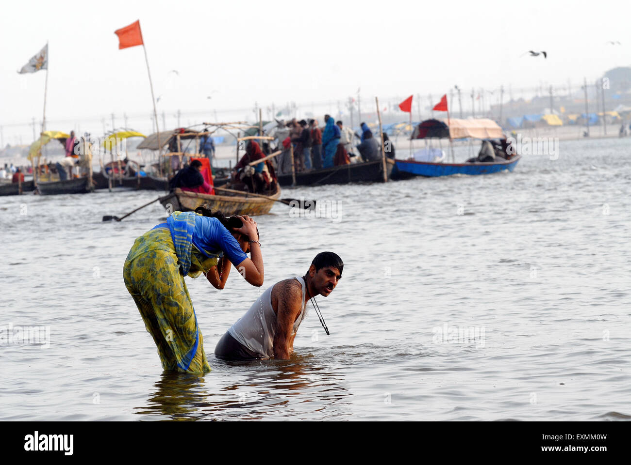 Devotees take a holy dip Ardh Kumbh Mela religious festivals confluence ...
