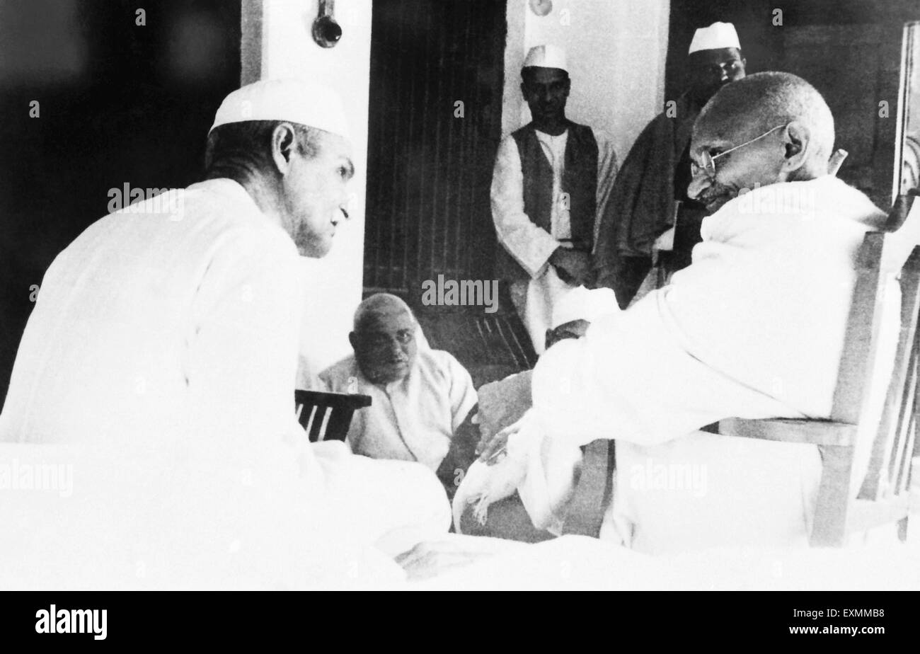 Mahatma Gandhi talking to Madan Mohan Malaviya Varanasi india 1942 ...