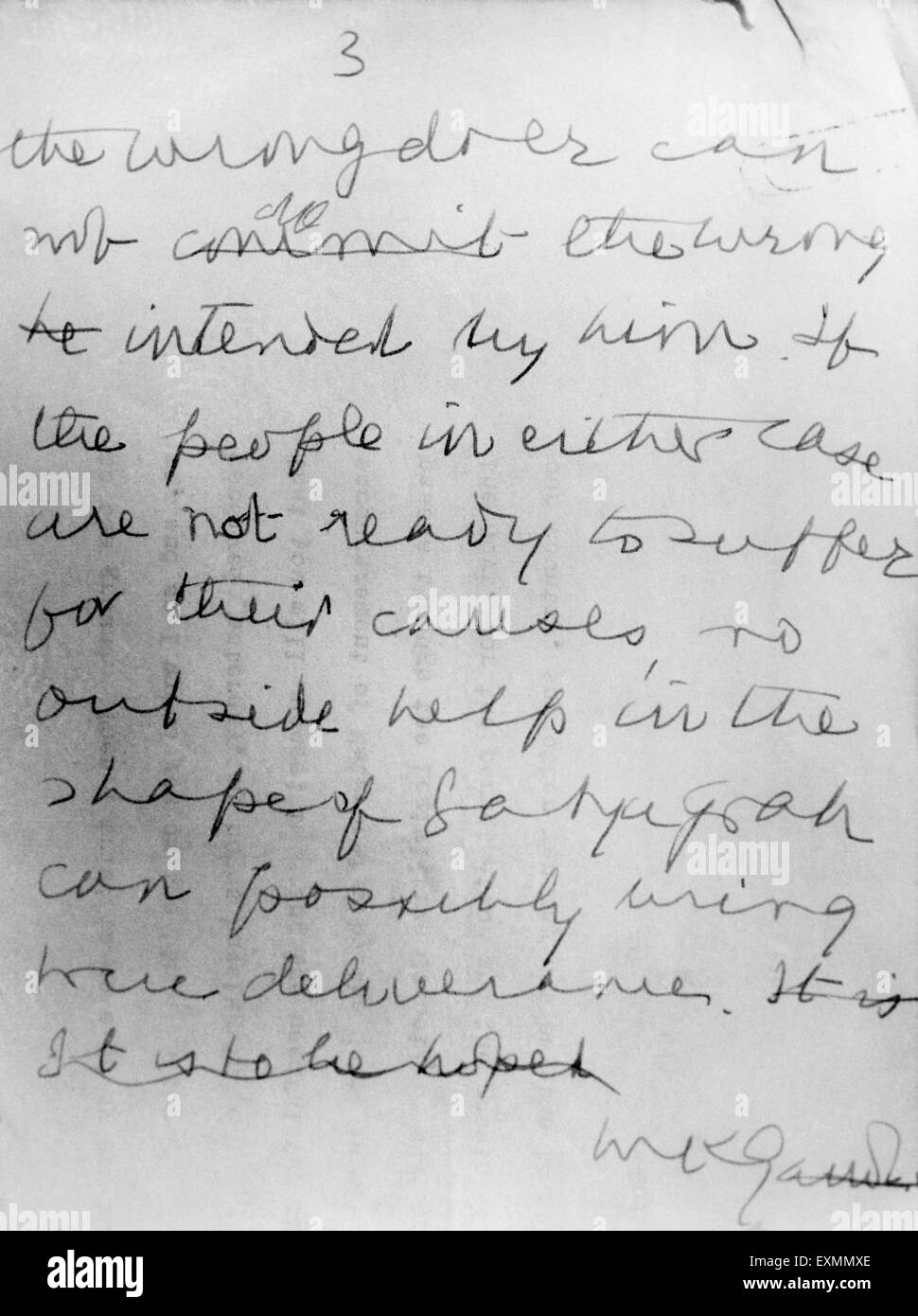 handwritten and signed draft of article in English by Mahatma Gandhi ...