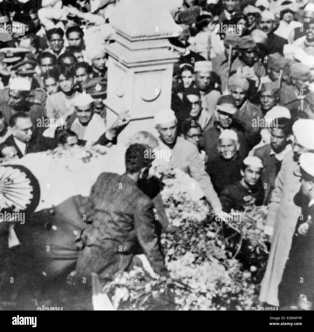 Mahatma Gandhi dead body leaving Birla House Delhi india 31st January ...