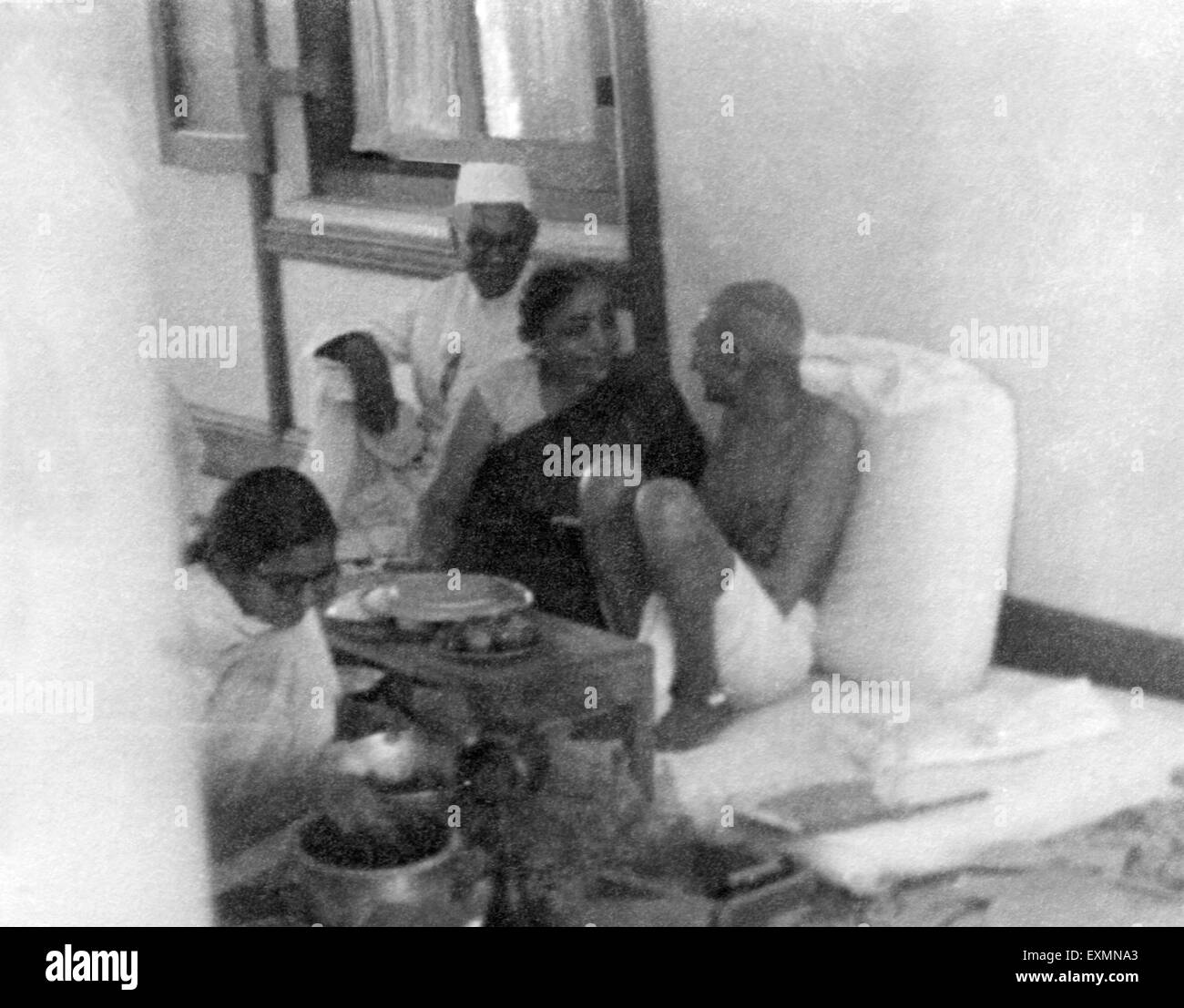 Mahatma Gandhi talking with Sarojini Naidu ; 1938 ; Manu Gandhi ; India ...