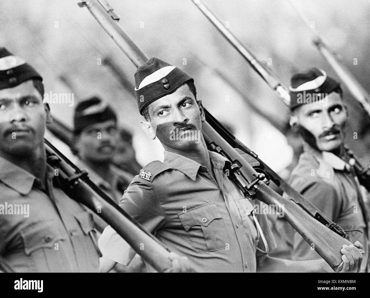 Indian police parade Black and White Stock Photos & Images - Alamy