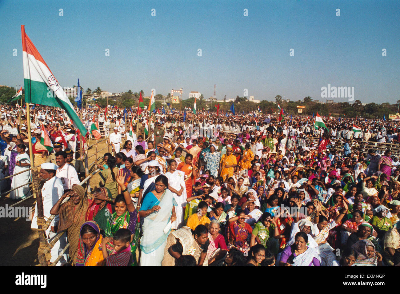 People crowd Sonia Gandhi public meeting election rally Shivaji Park ...