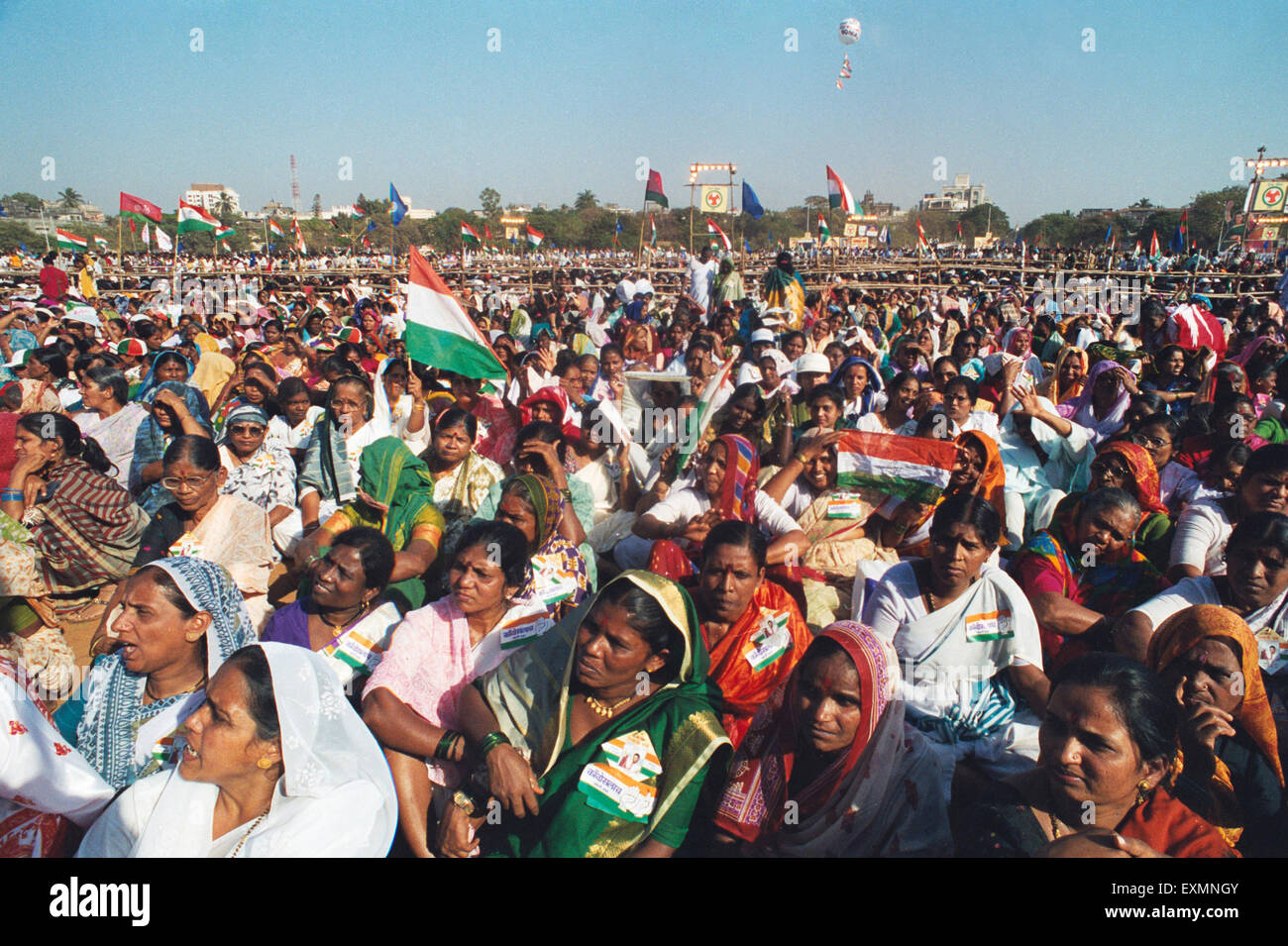 People crowd Sonia Gandhi public meeting election rally Shivaji Park ...