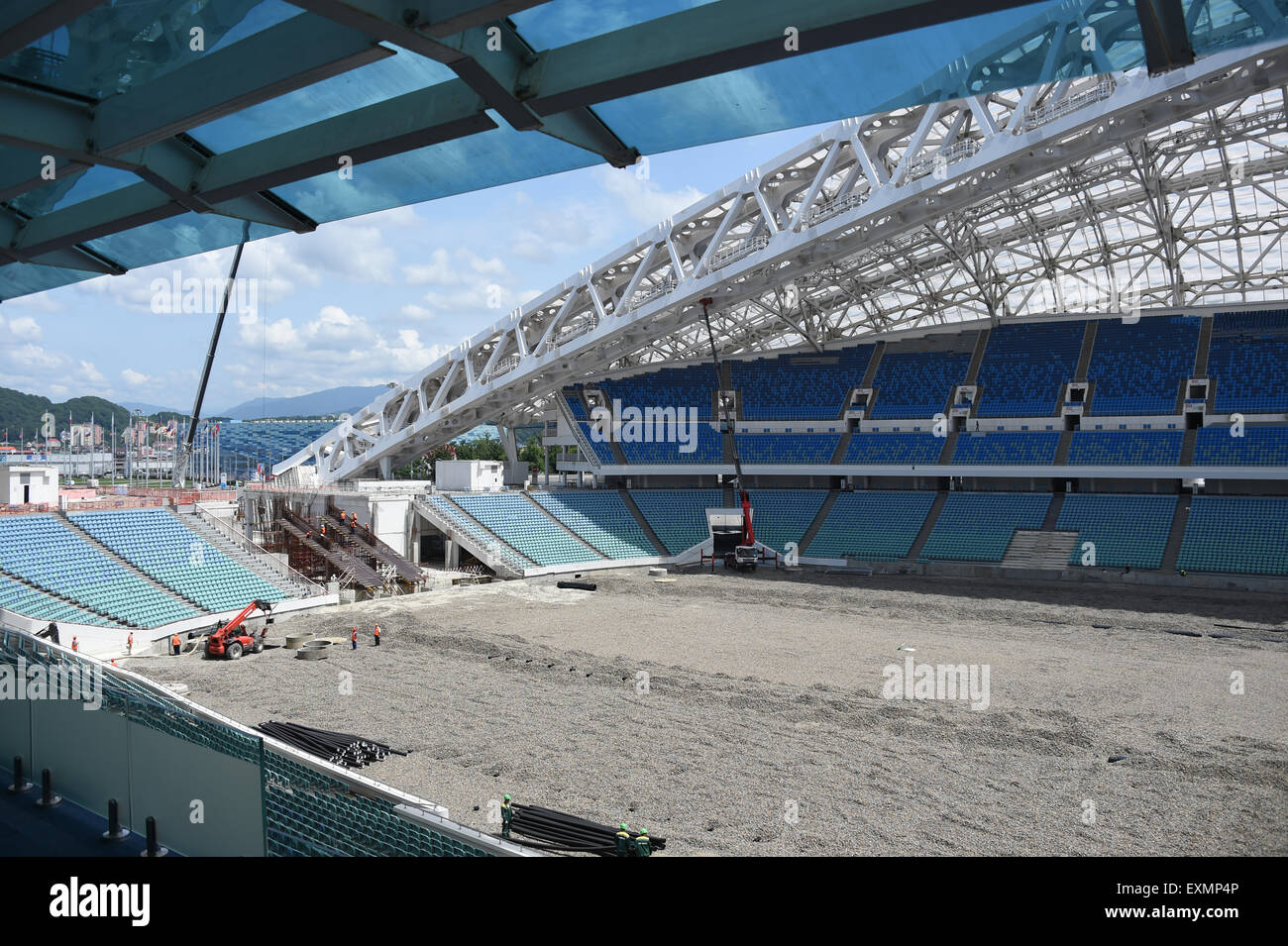 Sochi, Russia. 13th July, 2015. Interior view the Fisht stadium, former ...