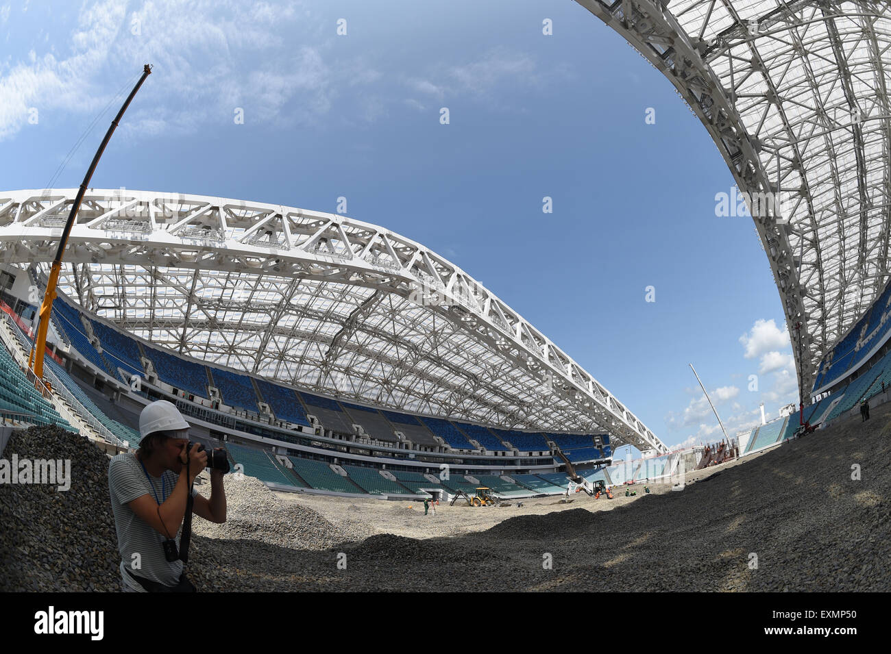 Sochi, Russia. 13th July, 2015. Interior view the Fisht stadium, former ...