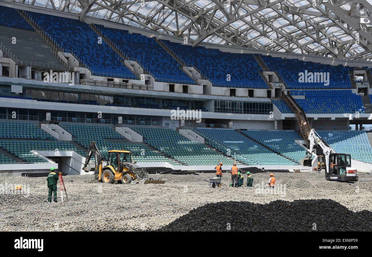 Sochi, Russia. 13th July, 2015. Interior view the Fisht stadium, former ...