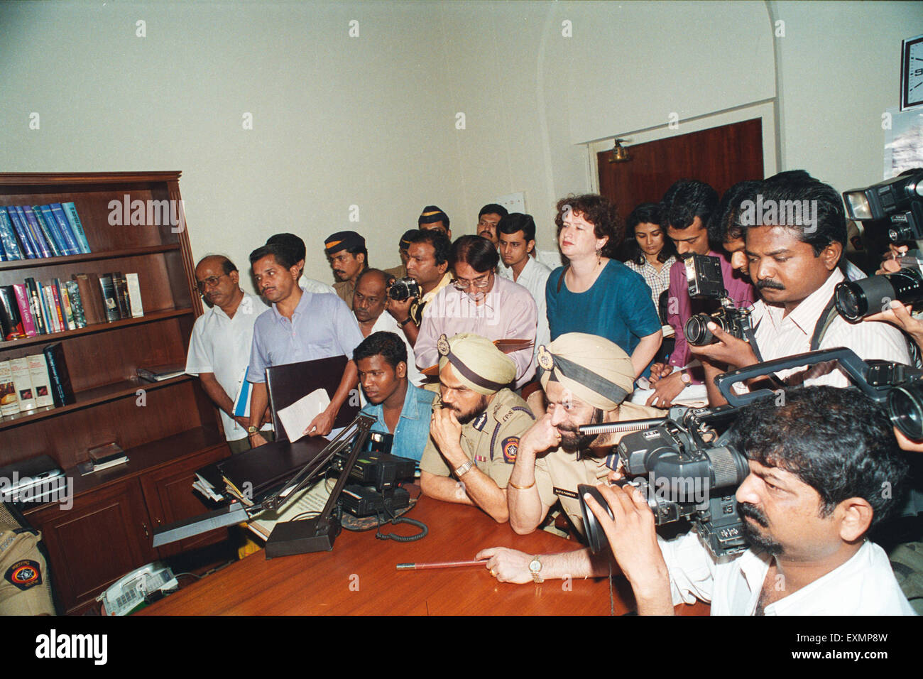 Press conference in Mumbai Police office India Stock Photo - Alamy
