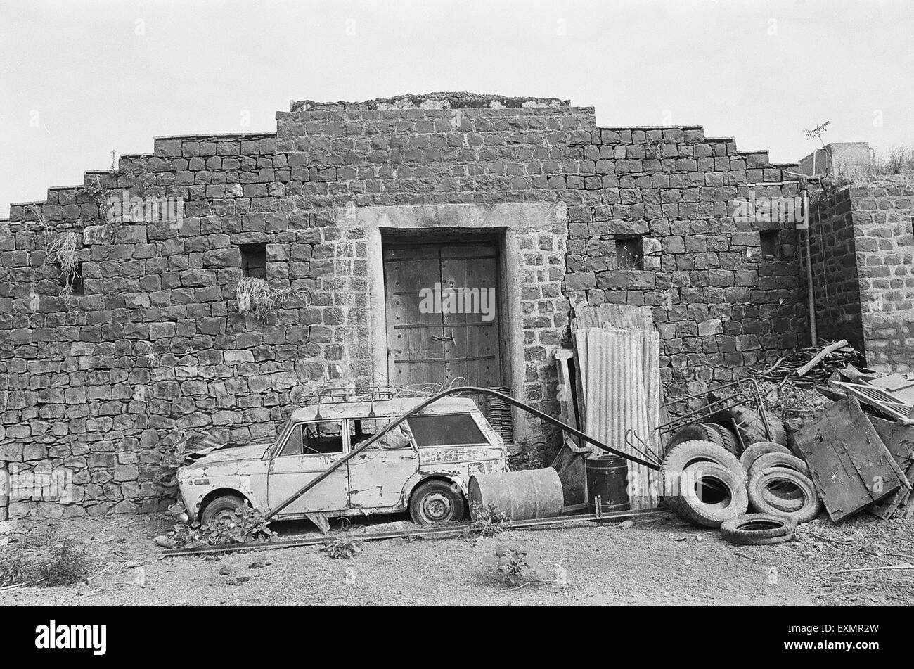 Abandoned fiat Black and White Stock Photos & Images - Alamy
