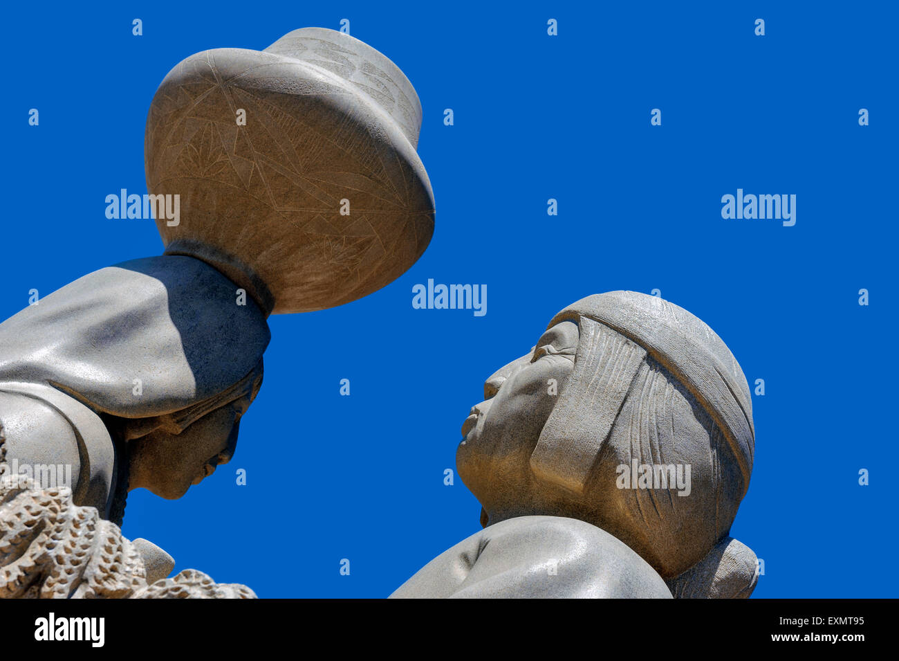 Statues at the Sky City Cultural Center and Haak’u Museum. Acoma Pueblo ...