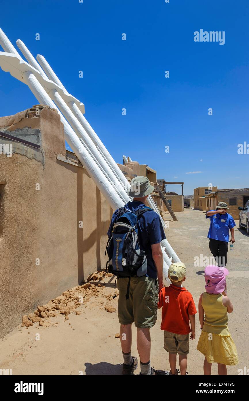 Native american architecture village wooden ladder hi-res stock ...