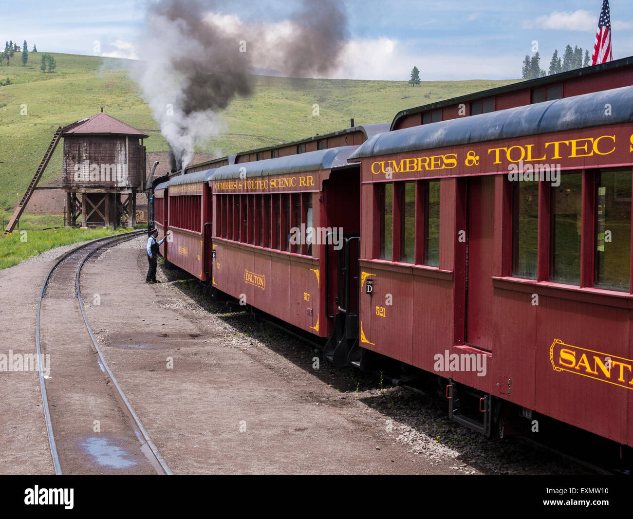 Train in Osier station, Cumbres & Toltec Scenic Railroad, Chama, New ...