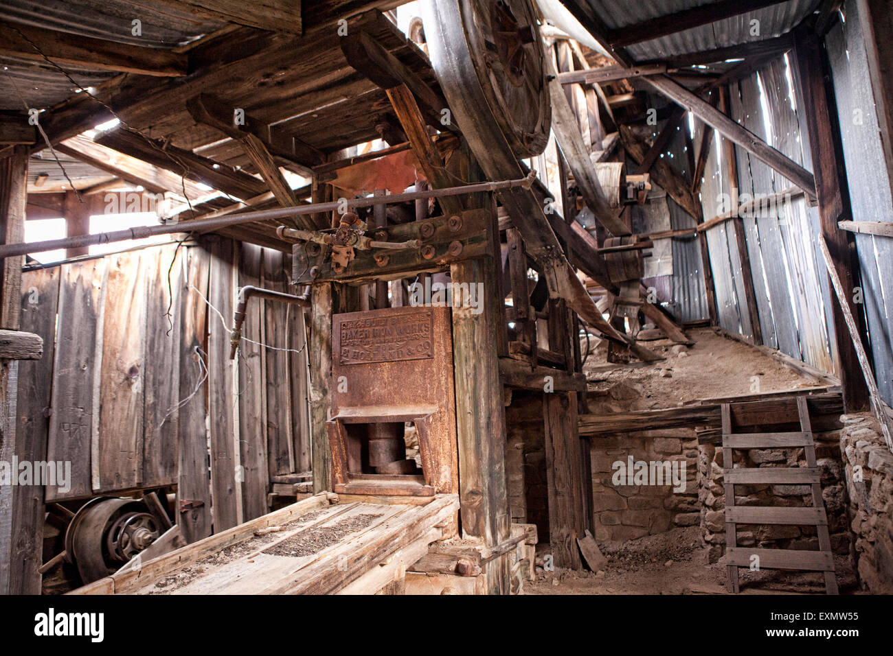 Two-Stamp Baker Iron Works Crusher, Stamping Mill, at Wall Street Mill ...