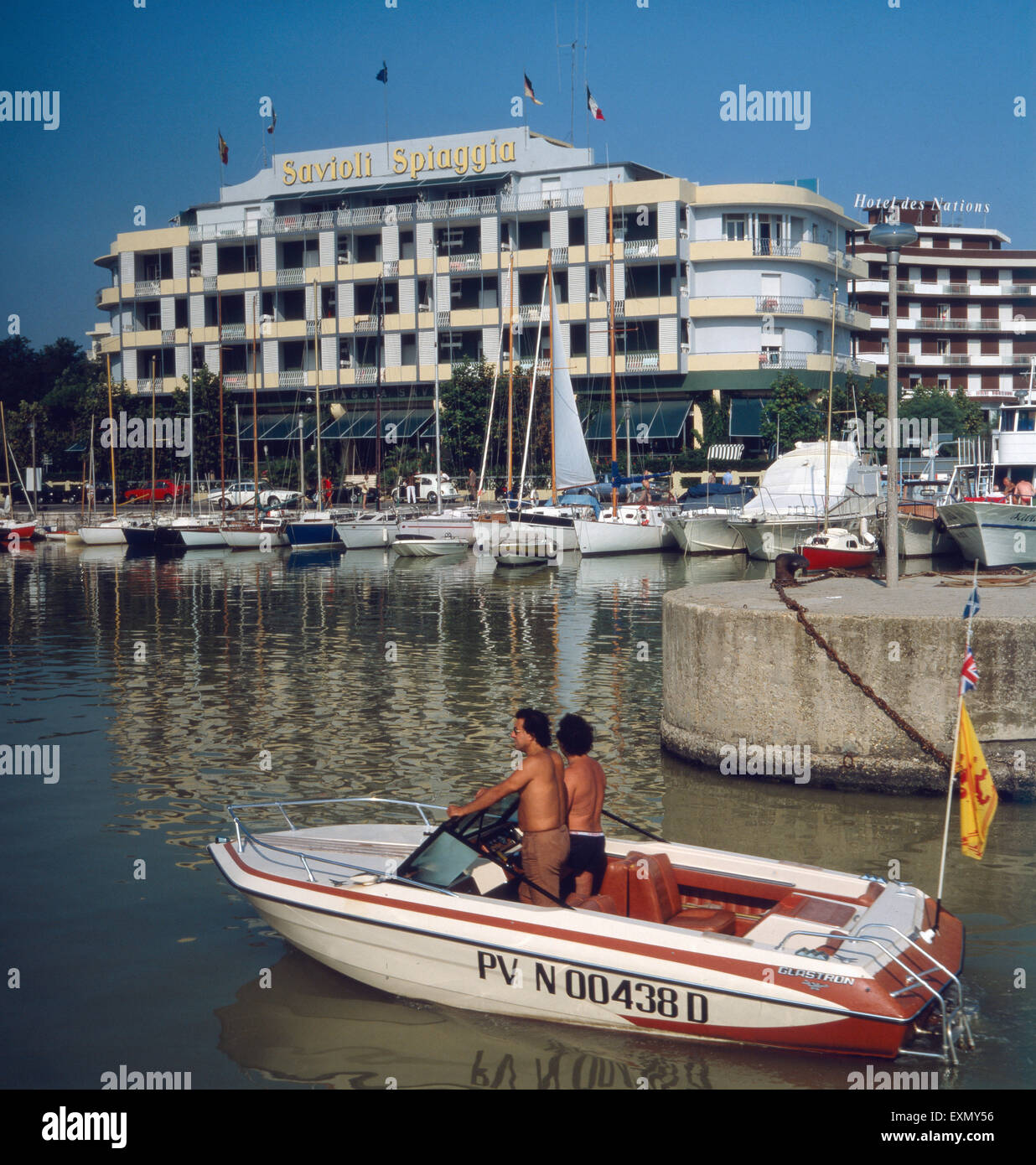 Urlaub in Riccione an der adriatischen Riviera, Italien 1980er Jahre ...